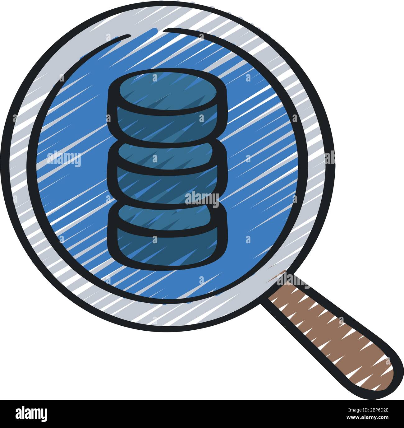Database in magnifying glass Stock Vector Image & Art - Alamy