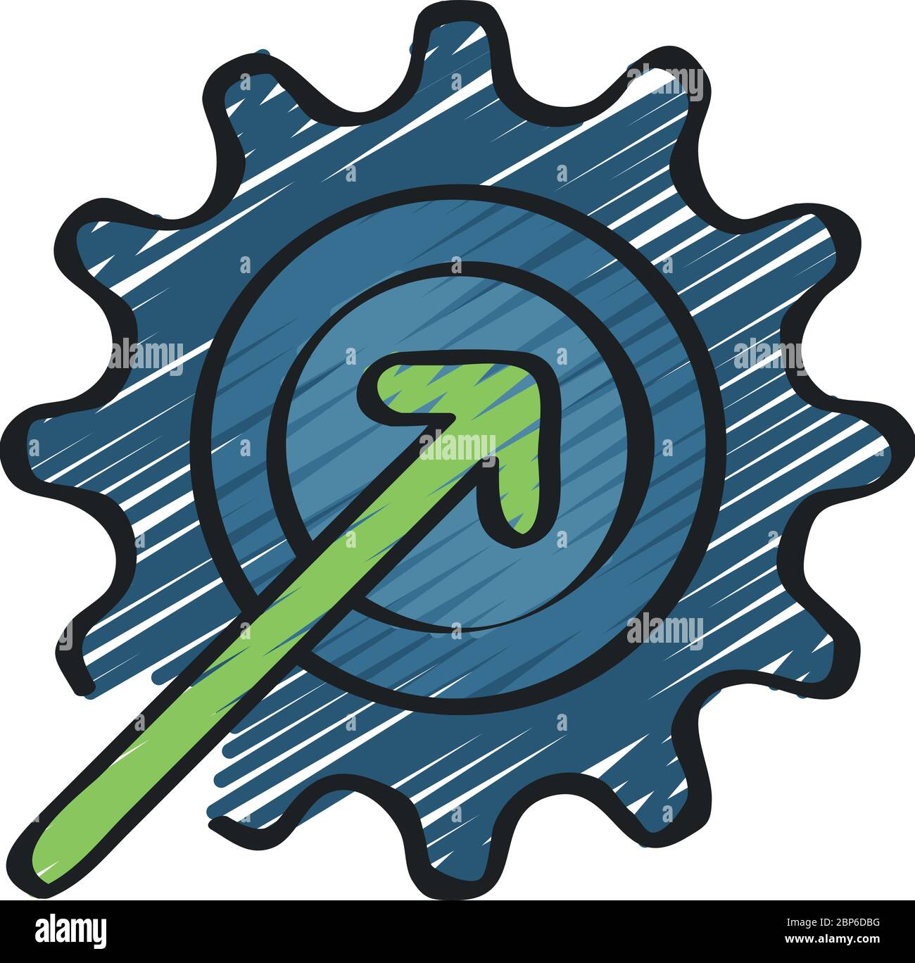 Improve arrow through a process cogwheel icon Stock Vector Image & Art ...