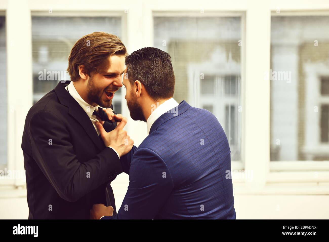 Rivalry and conflict concept. Business partners argue among themselves ...