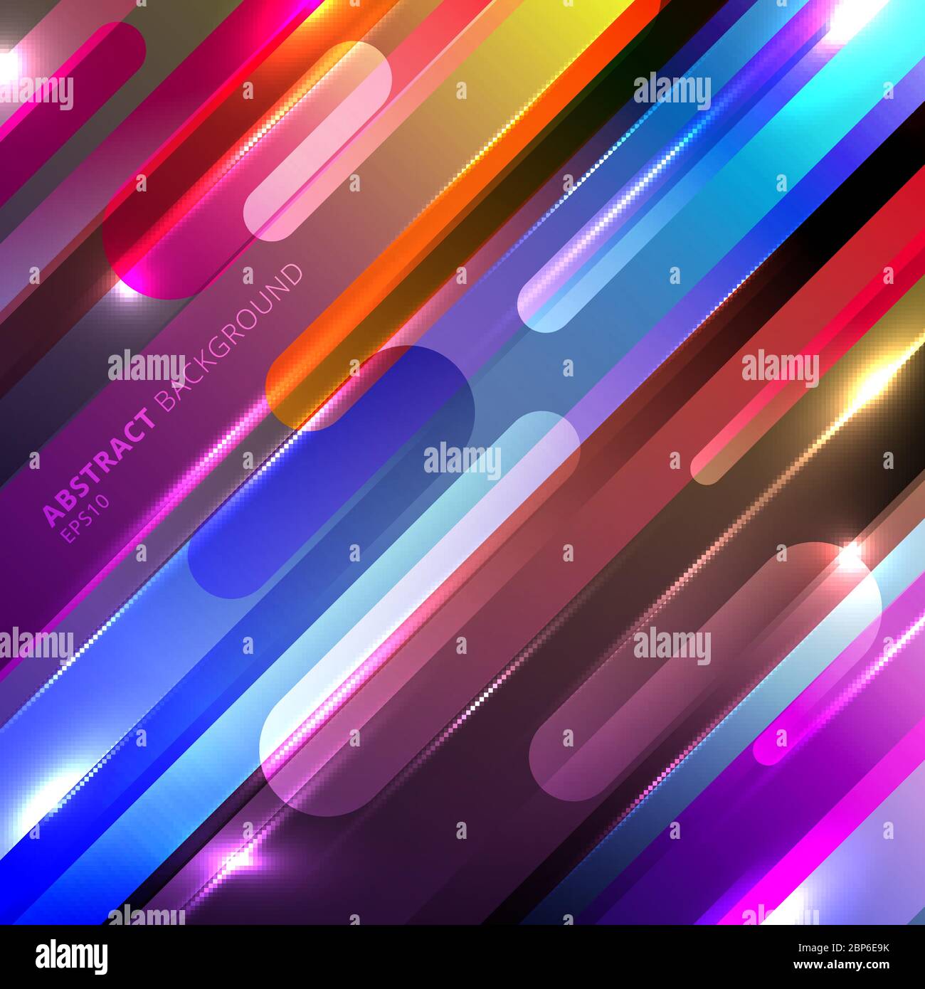 Abstract colorful glowing geometric rounded diagonal line dynamic ...
