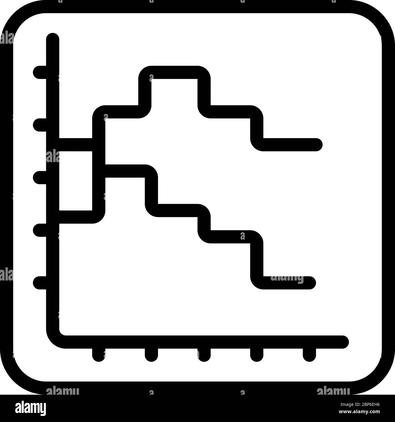 Stepped line chart icon Stock Vector Image & Art - Alamy