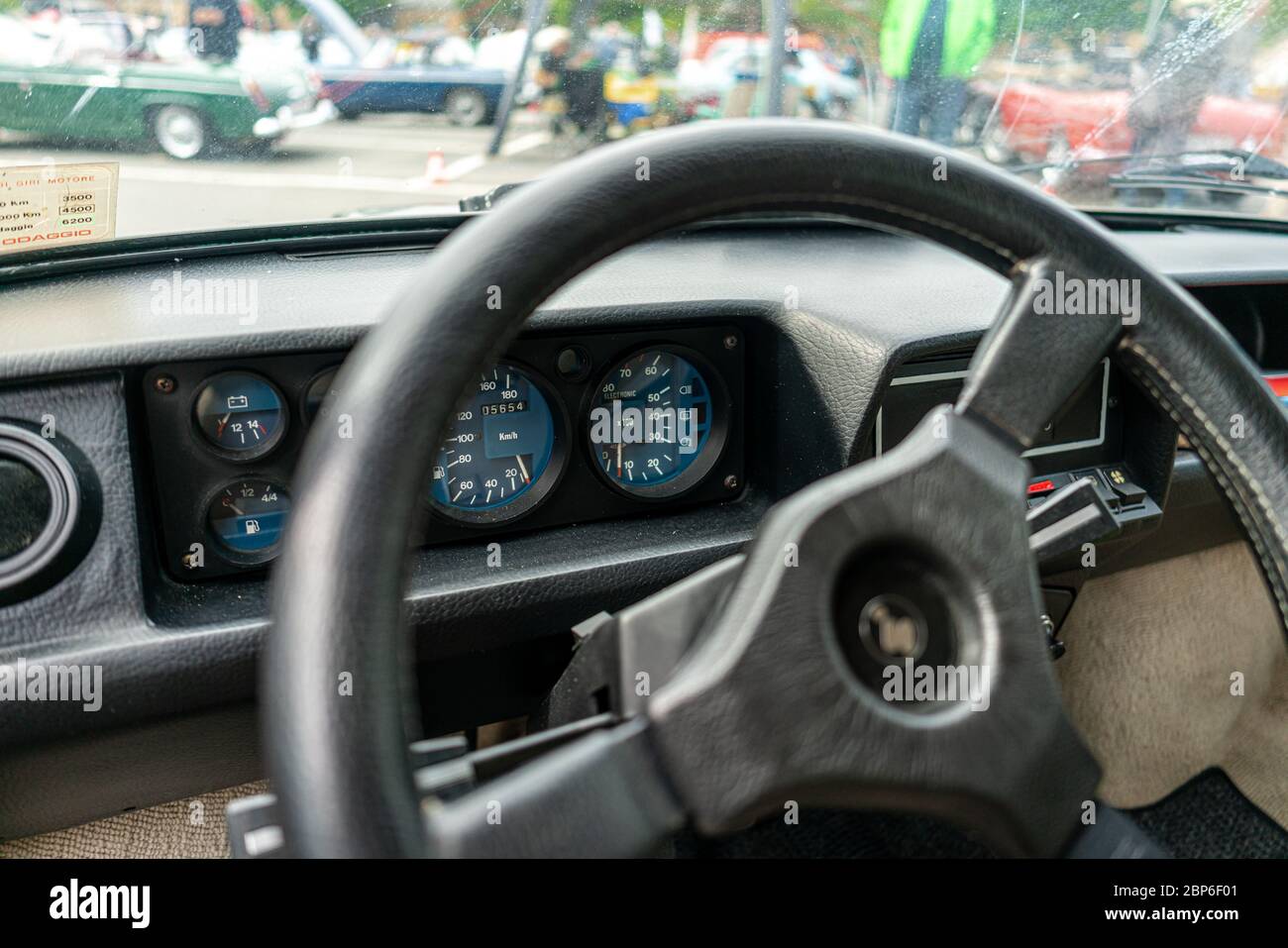 BERLIN - MAY 11, 2019: Dashboard of small family car Innocenti Mini de ...