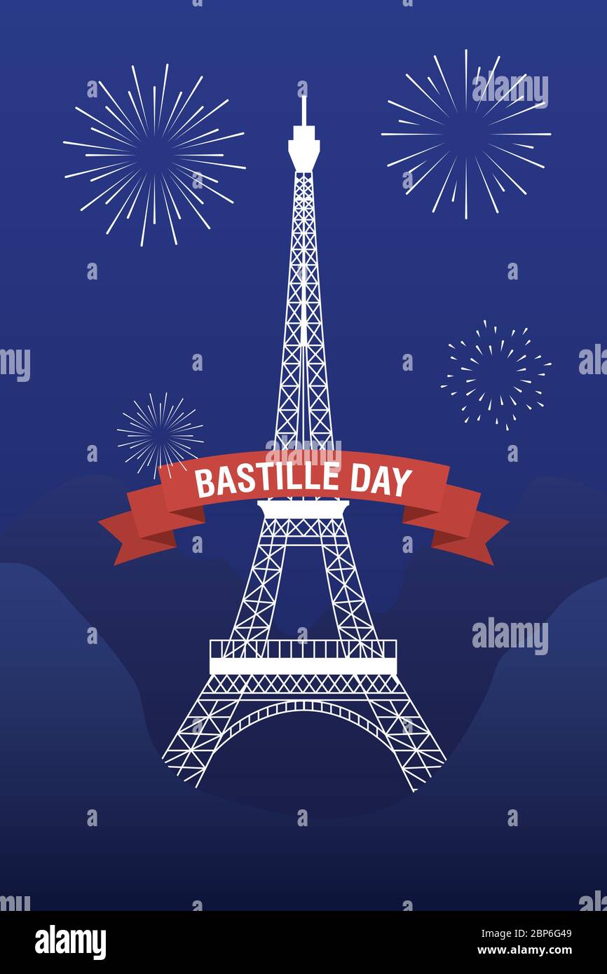 bastille day celebration with tower eiffel Stock Vector Image & Art - Alamy