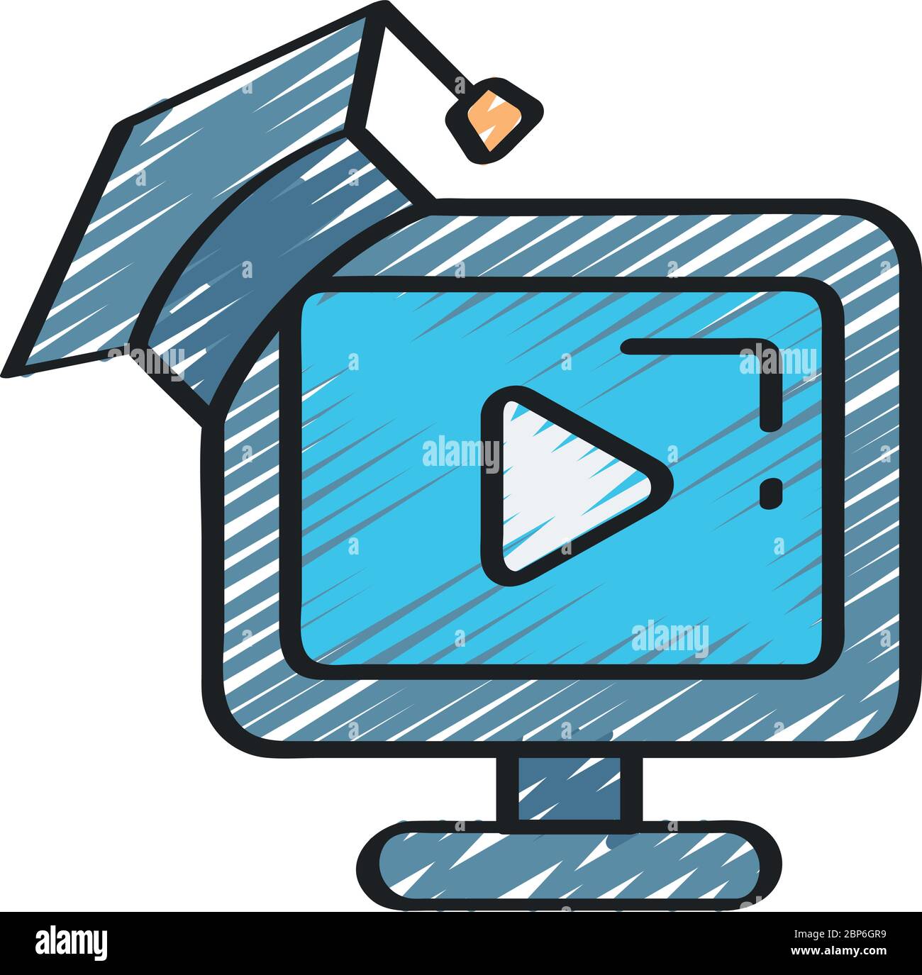 Video learning education vector Black and White Stock Photos & Images ...
