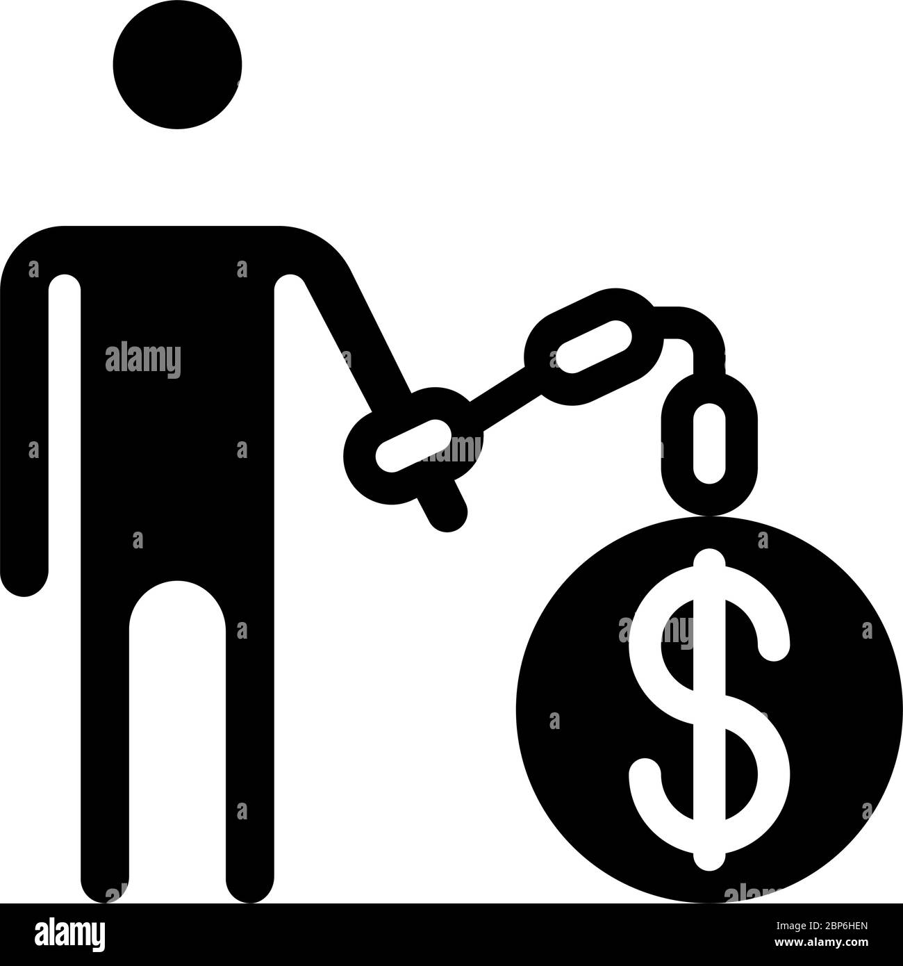 Tied down by loan icon Stock Vector Image & Art - Alamy