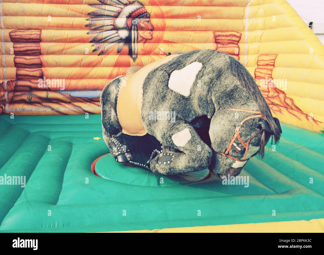 a vintage mechanical horse ride Stock Photo - Alamy