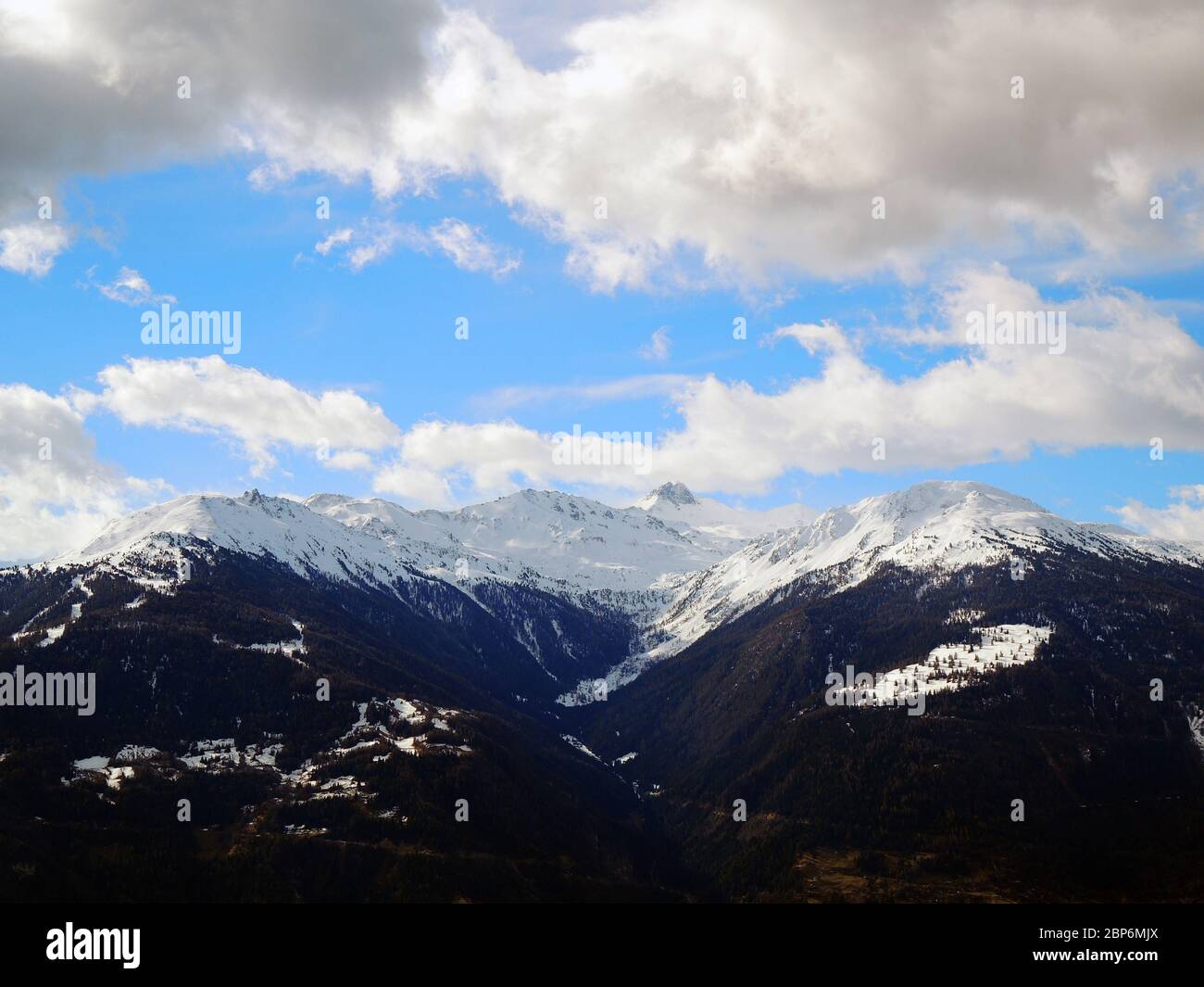 Alps in Switzerland, st Moritz. Beautiful peaks covered with snow ...