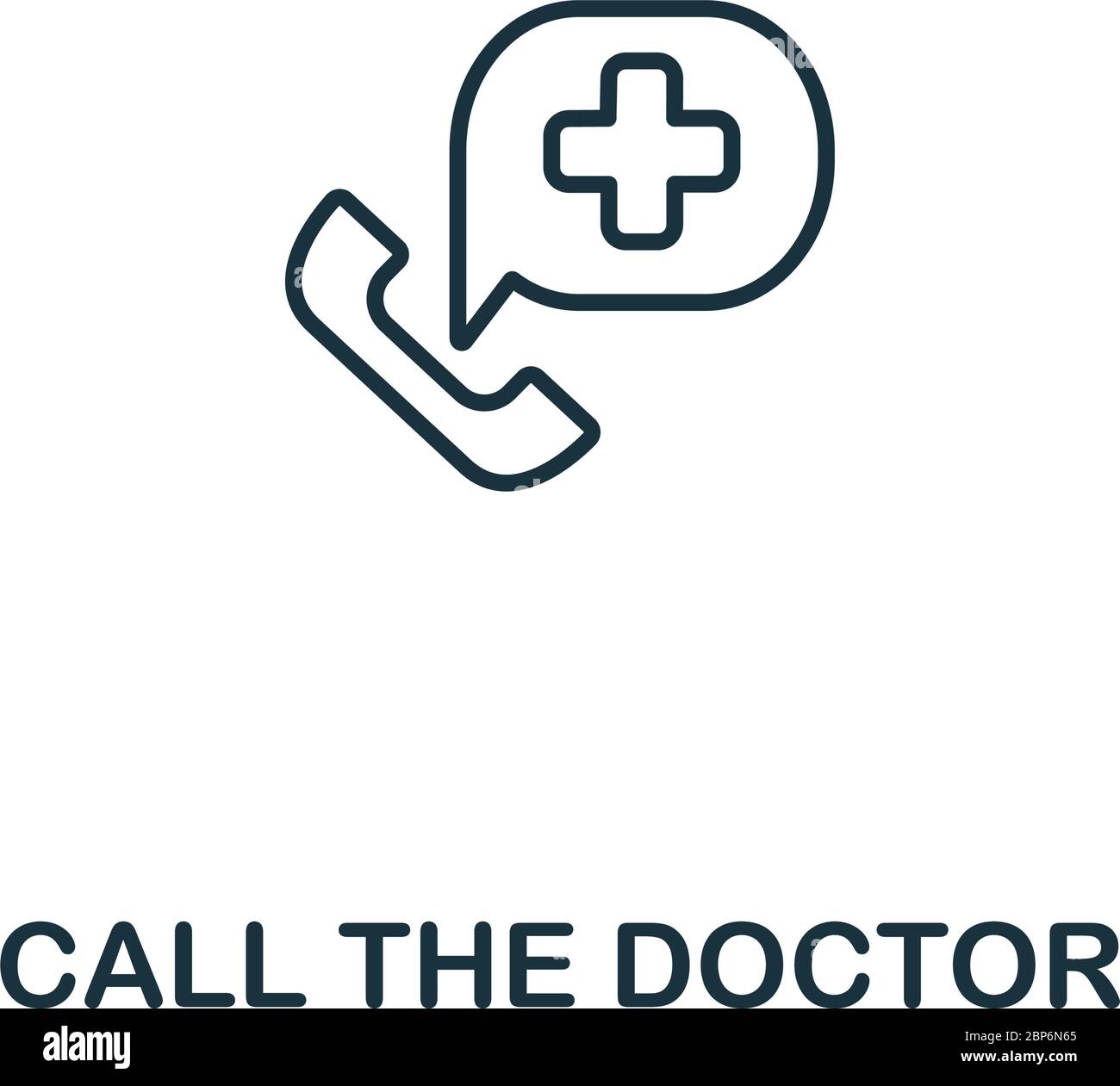 Call The Doctor icon from elderly care collection. Simple line element ...