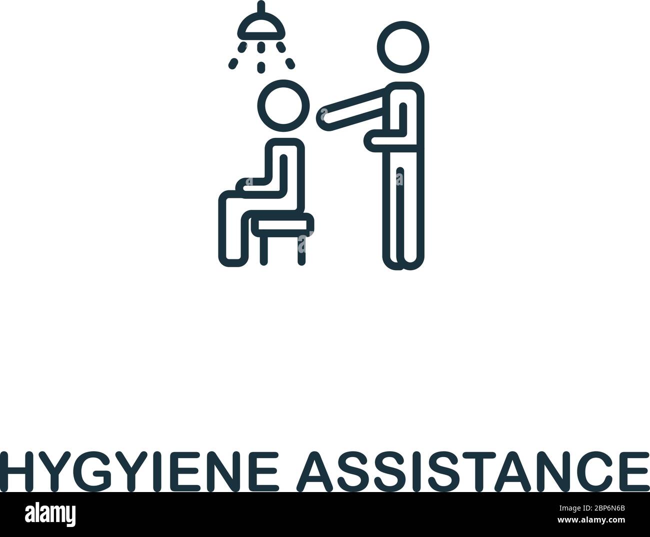 Hygiene Assistance icon from elderly care collection. Simple line ...