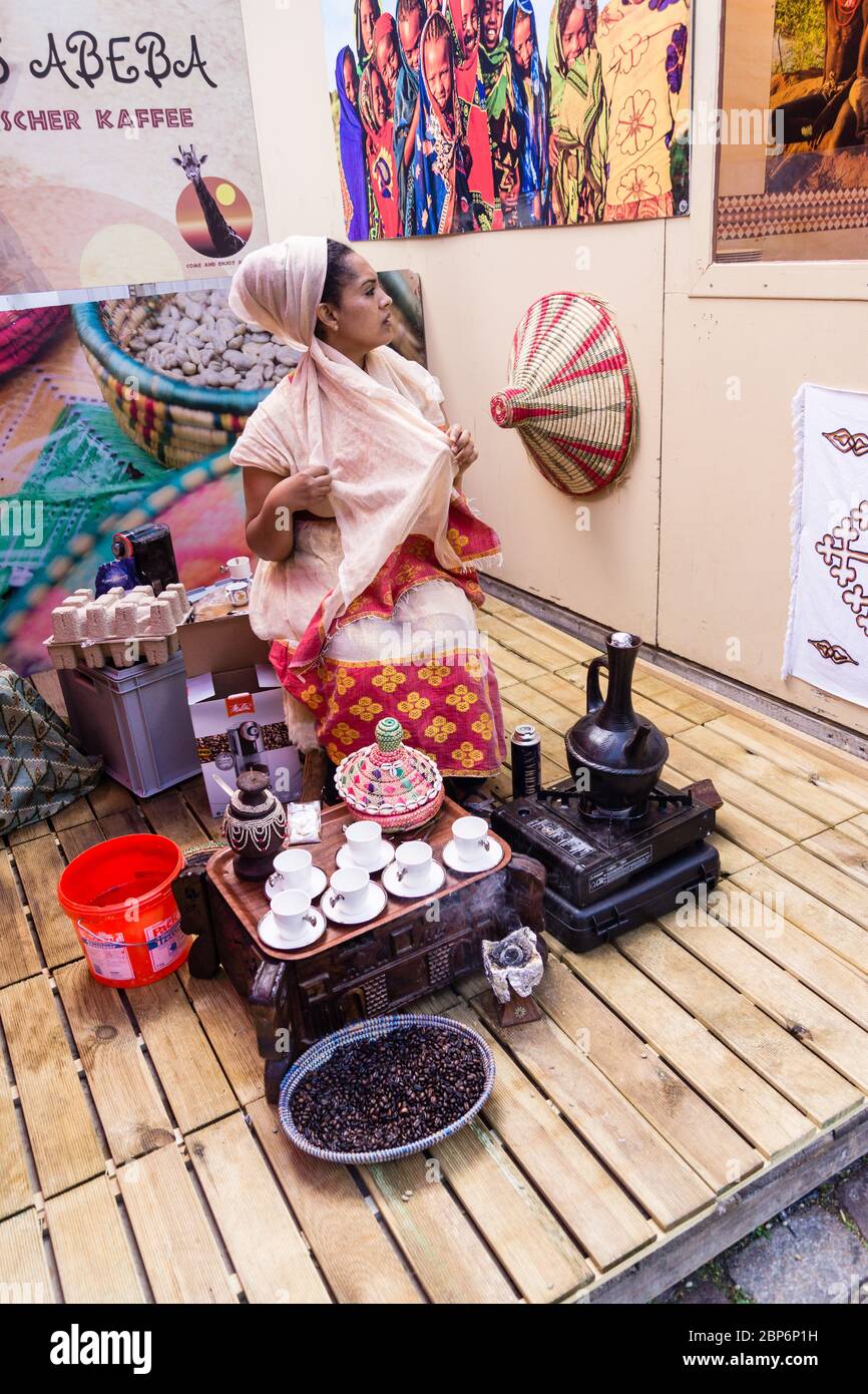 Ethiopian coffee ceremony Stock Photo - Alamy