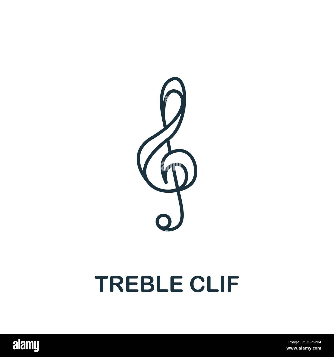Treble Clef icon from music collection. Simple line Treble Clef icon ...