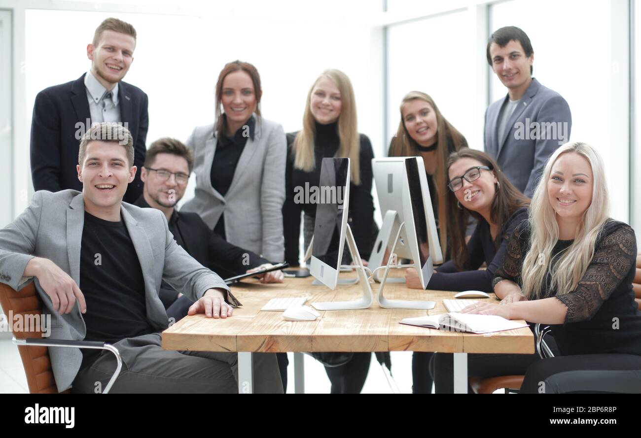 portrait of a group of professional employees in the workplace Stock ...
