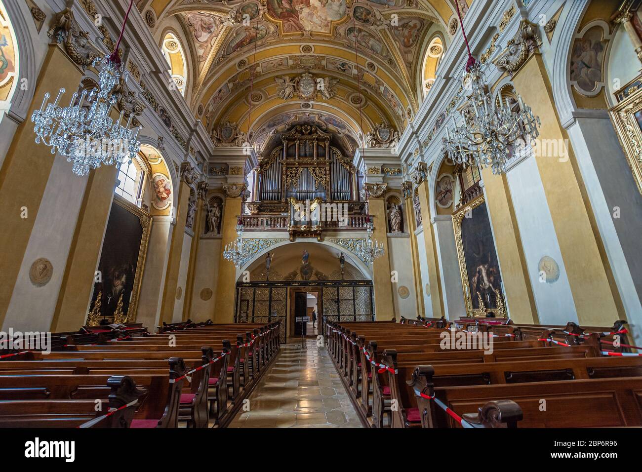 Interior View of the Benedictine monastery in Lambach, Upper Austria ...
