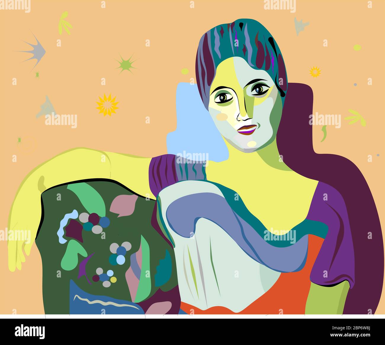 Colorful abstract background , portrait sad woman Stock Vector Image ...