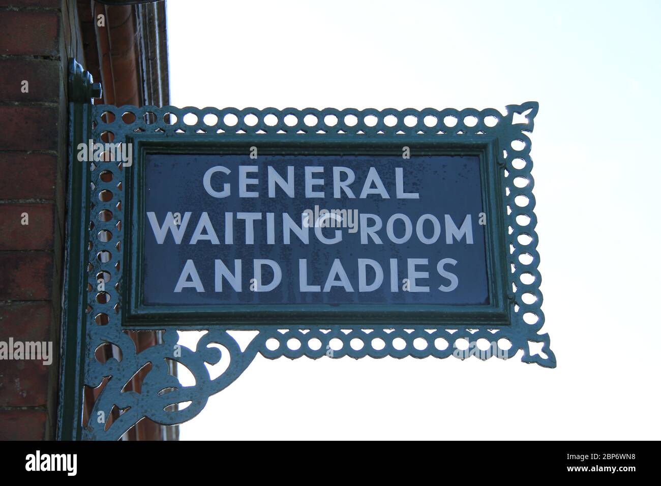 A Waiting Room and Ladies Sign at a Train Station Stock Photo - Alamy