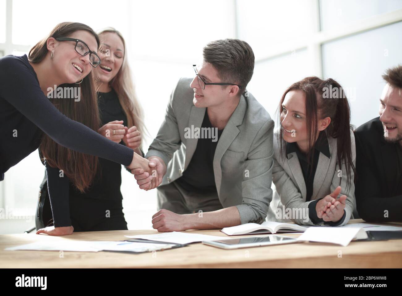Woman applaud happy gesture applause hi-res stock photography and ...