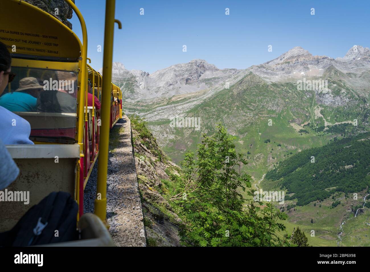 The little train of Artouste in the pyrenees in France. The highest ...