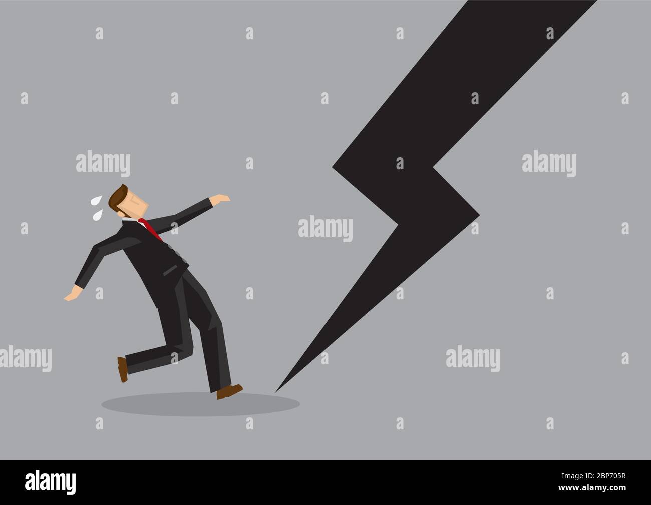 Creative cartoon vector illustration of businessman in suit attack by ...