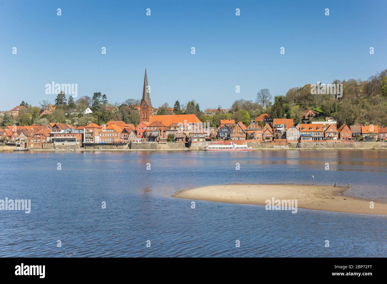 Cityscape of Lauenburg at the river Elbe in Schleswig-Holstein, Germany ...