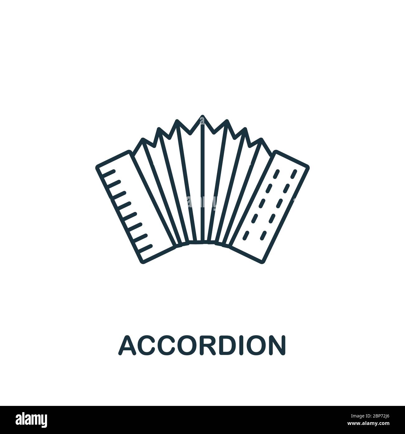 Accordion icon from music collection. Simple line Accordion icon for ...