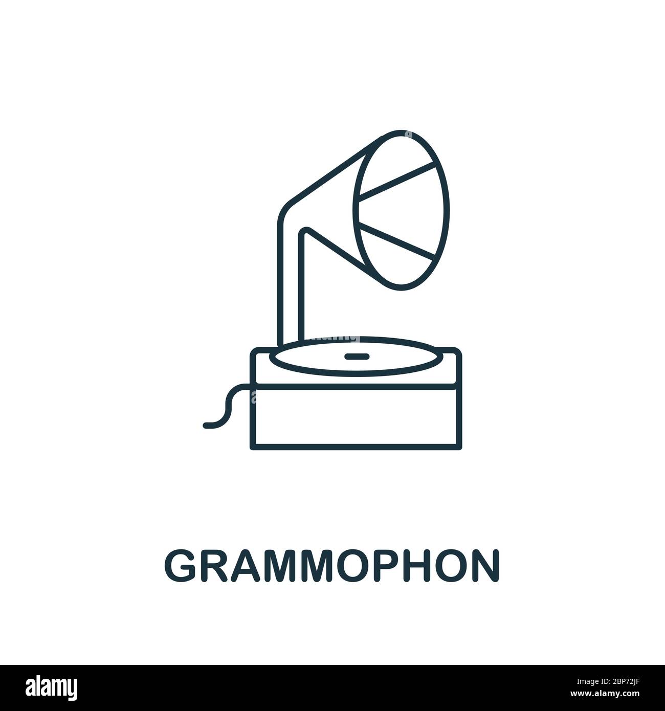 Grammophon icon from music collection. Simple line Grammophon icon for ...