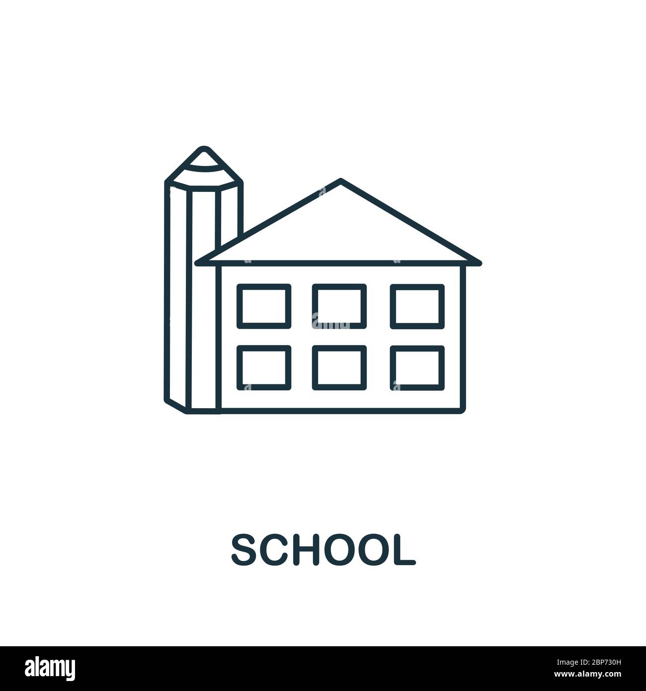 School icon from education collection. Simple line School icon for ...