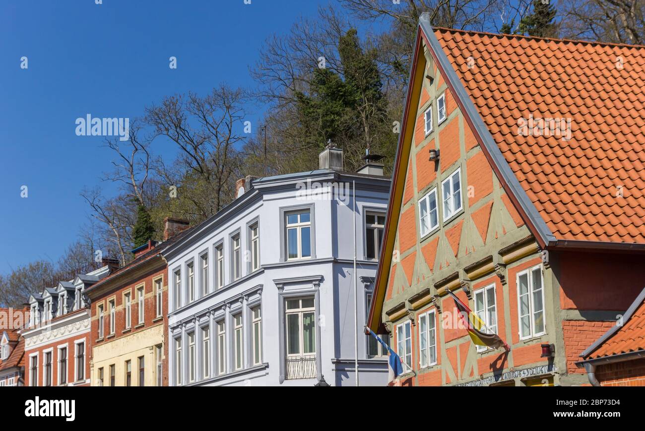 Historic facades in the center of Lauenburg, Germany Stock Photo - Alamy