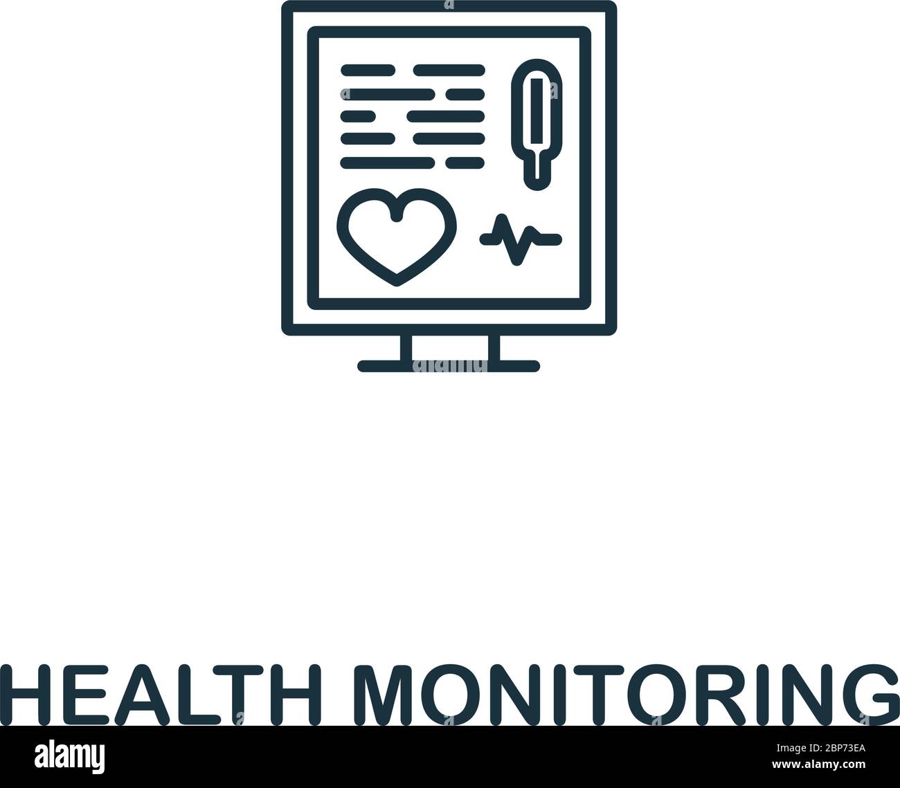 Health Monitoring icon from elderly care collection. Simple line ...