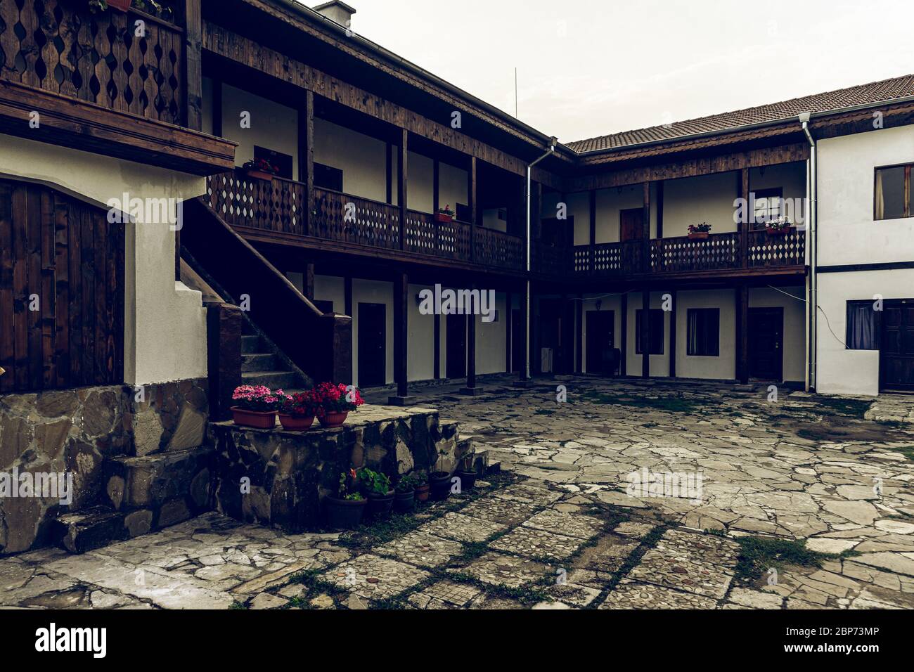 POMORIE, BULGARIA - JUNE 25, 2019: Monastic cells of the Orthodox ...