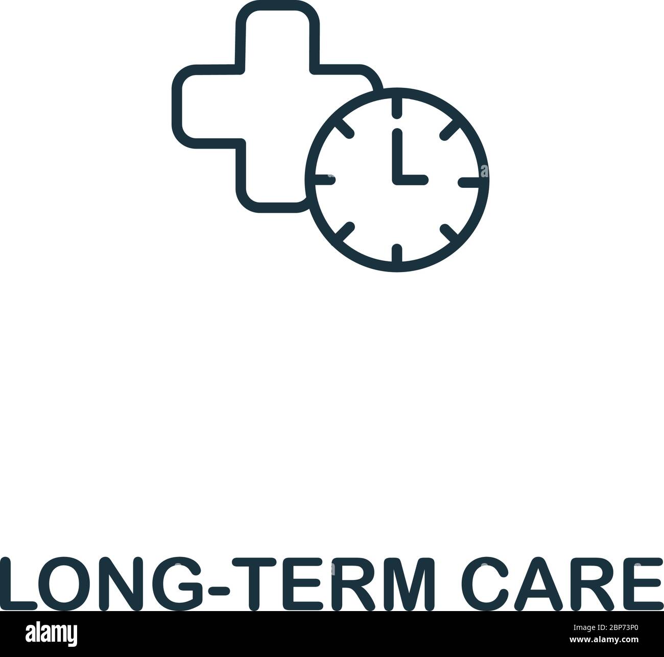 Long-Term Care icon from elderly care collection. Simple line element ...