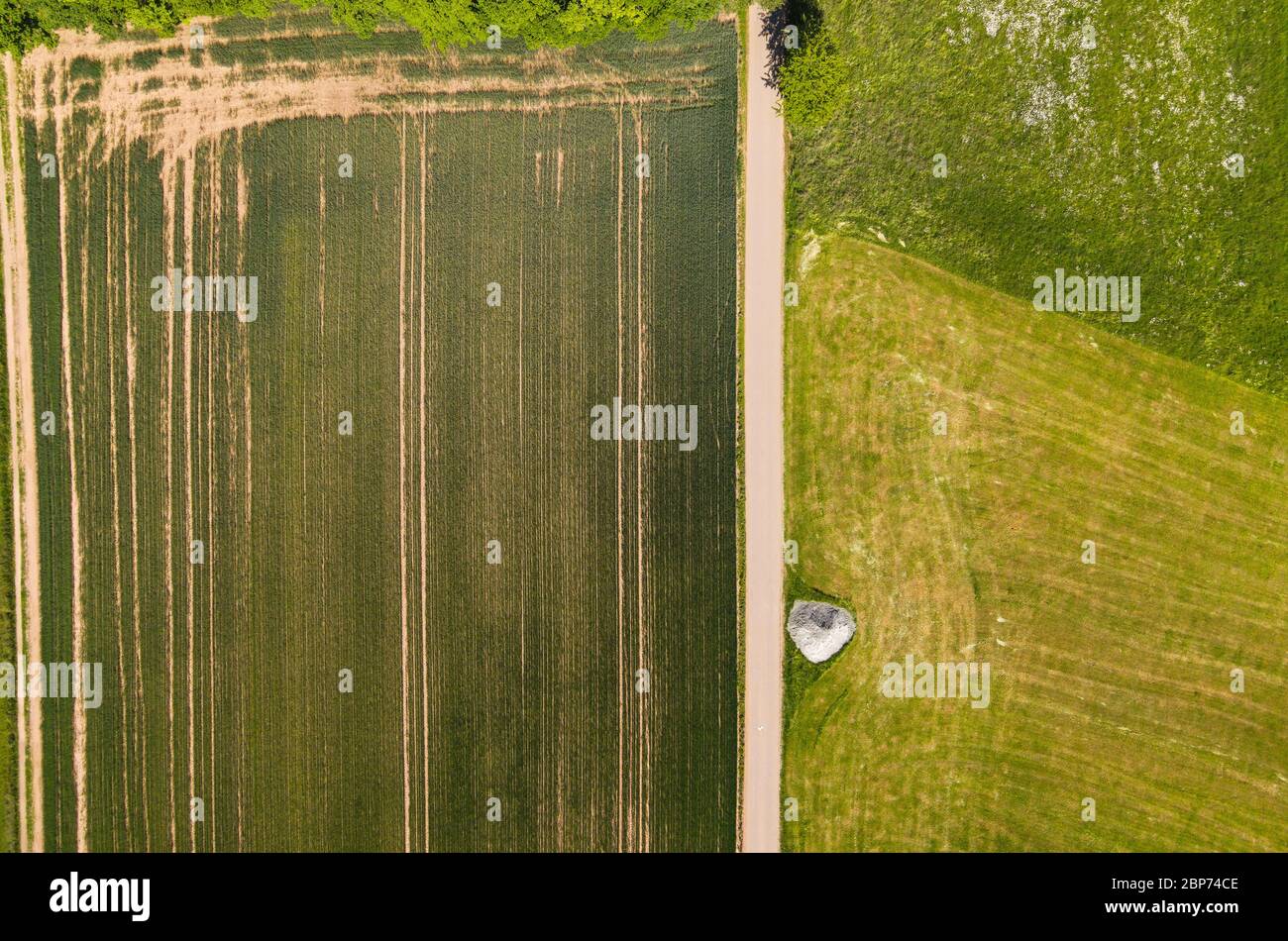 Top-Down view over agricultural farmlands Stock Photo - Alamy