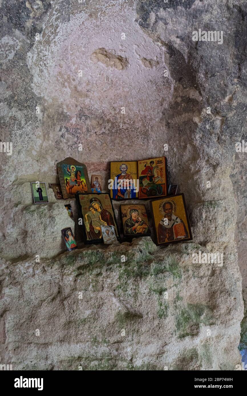 ALADZHA, BULGARIA - JUNE 26, 2019: Interior of the medieval Orthodox ...