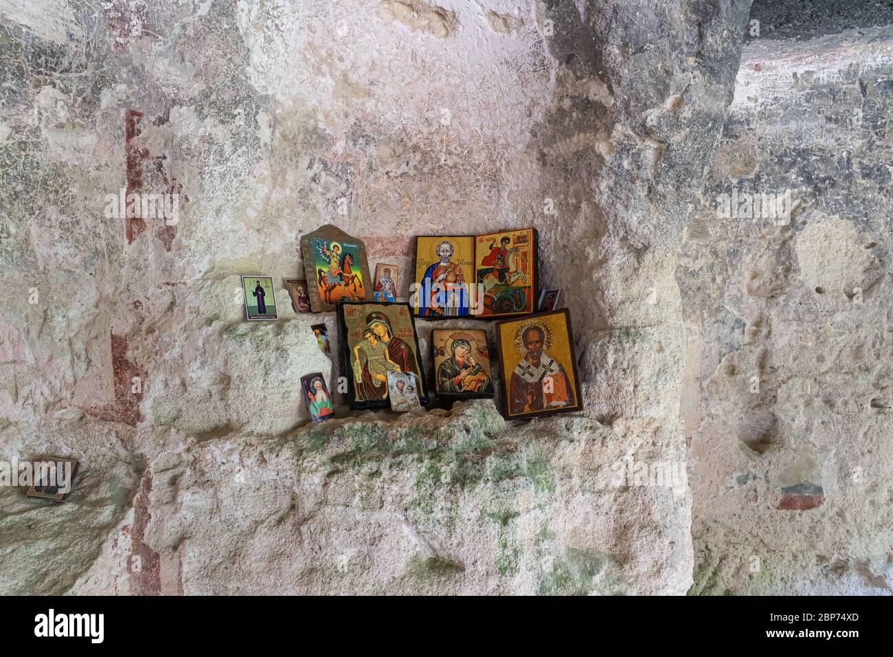 ALADZHA, BULGARIA - JUNE 26, 2019: Interior of the medieval Orthodox ...
