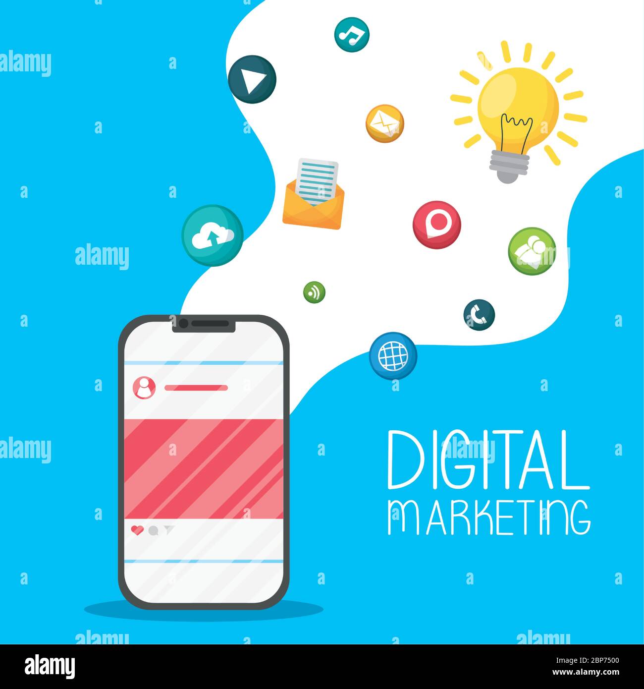 digital marketing tech with smartphone Stock Vector Image & Art - Alamy