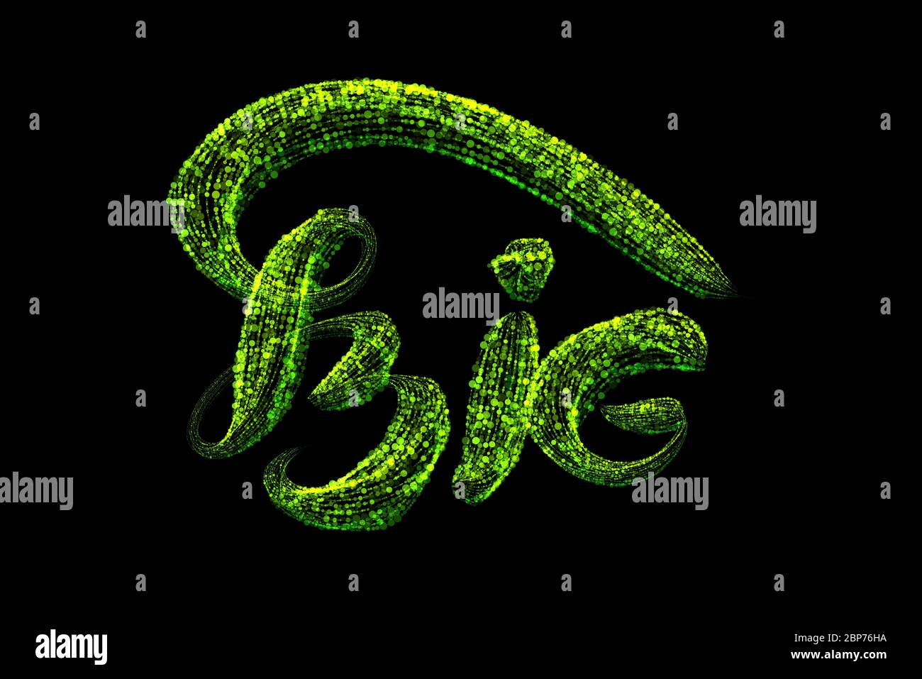 Large green lettering word inscription BIG made of bright green ...
