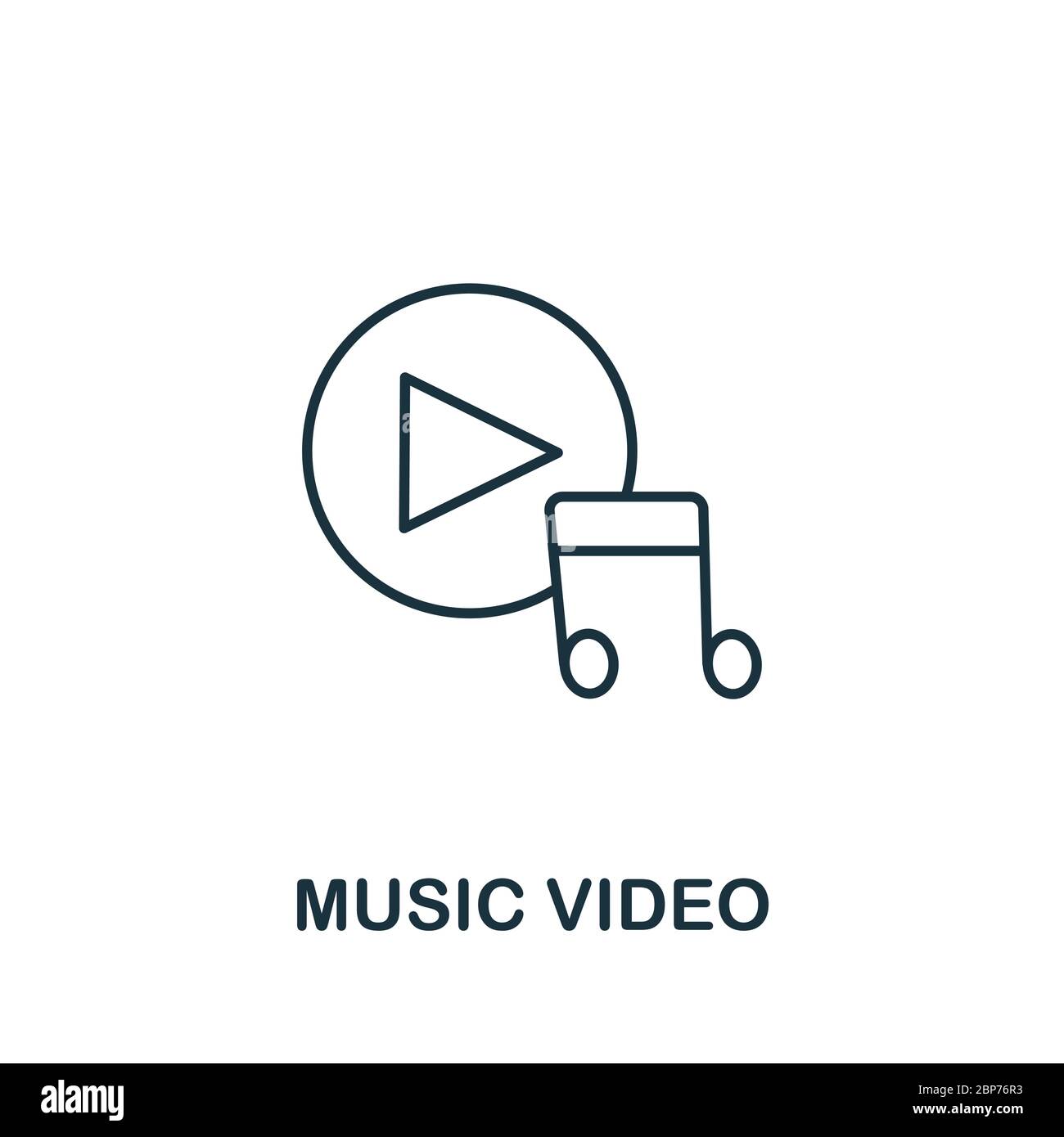 Music Video icon from music collection. Simple line Music Video icon ...