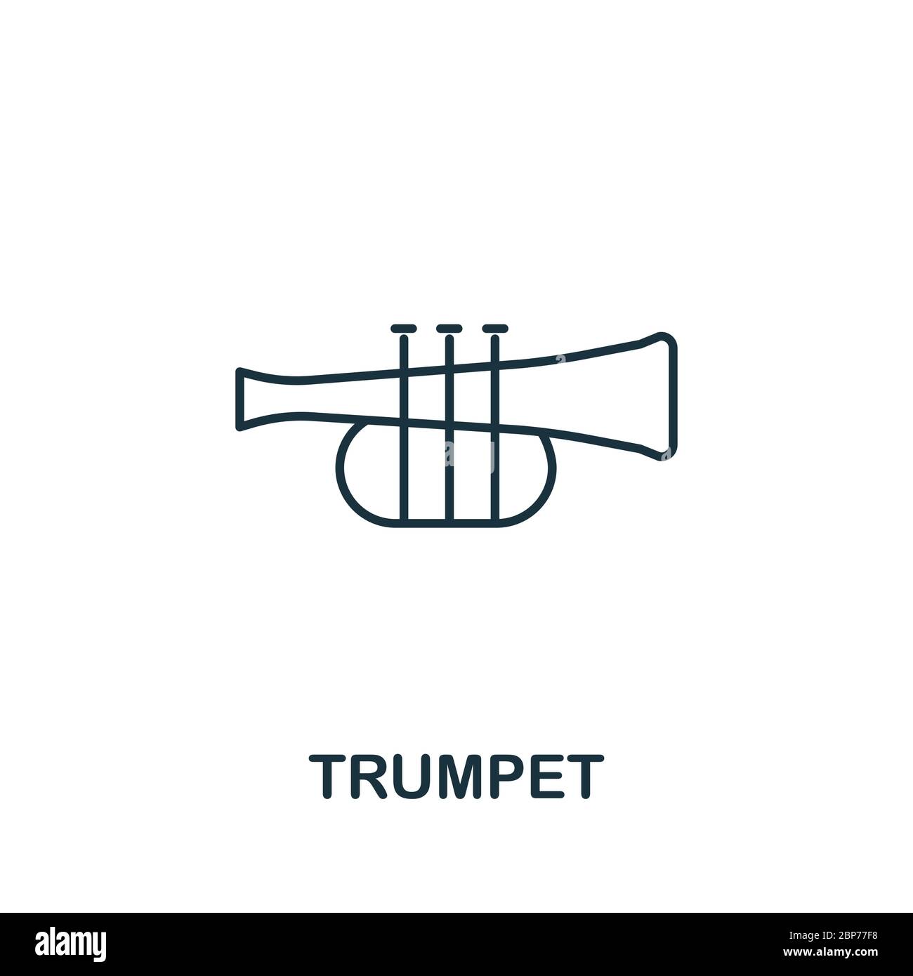 Trumpet icon from music collection. Simple line Trumpet icon for ...