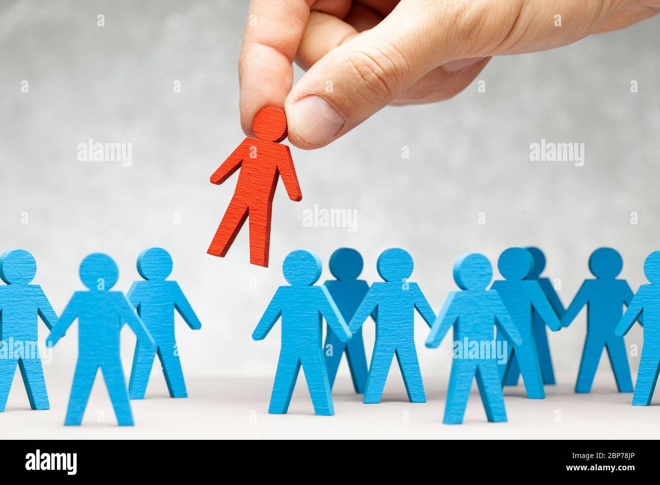 Staff recruitment. Choosing a good leader. Boss keeps subordinate Stock ...