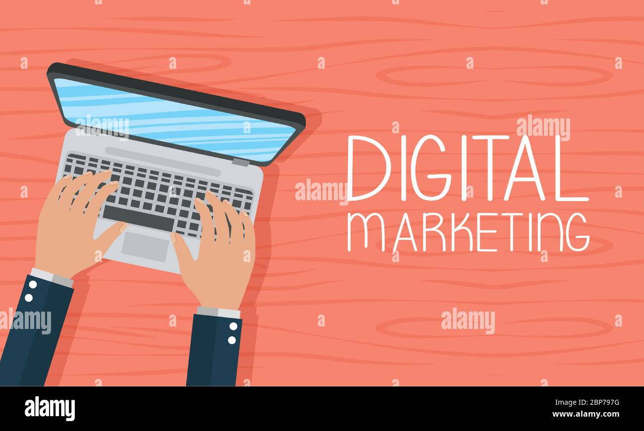 digital marketing tech with laptop Stock Vector Image & Art - Alamy