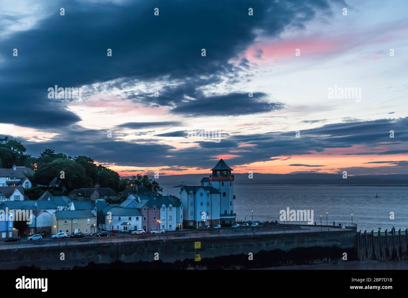 Landscape across an estuary jetty Stock Photo - Alamy