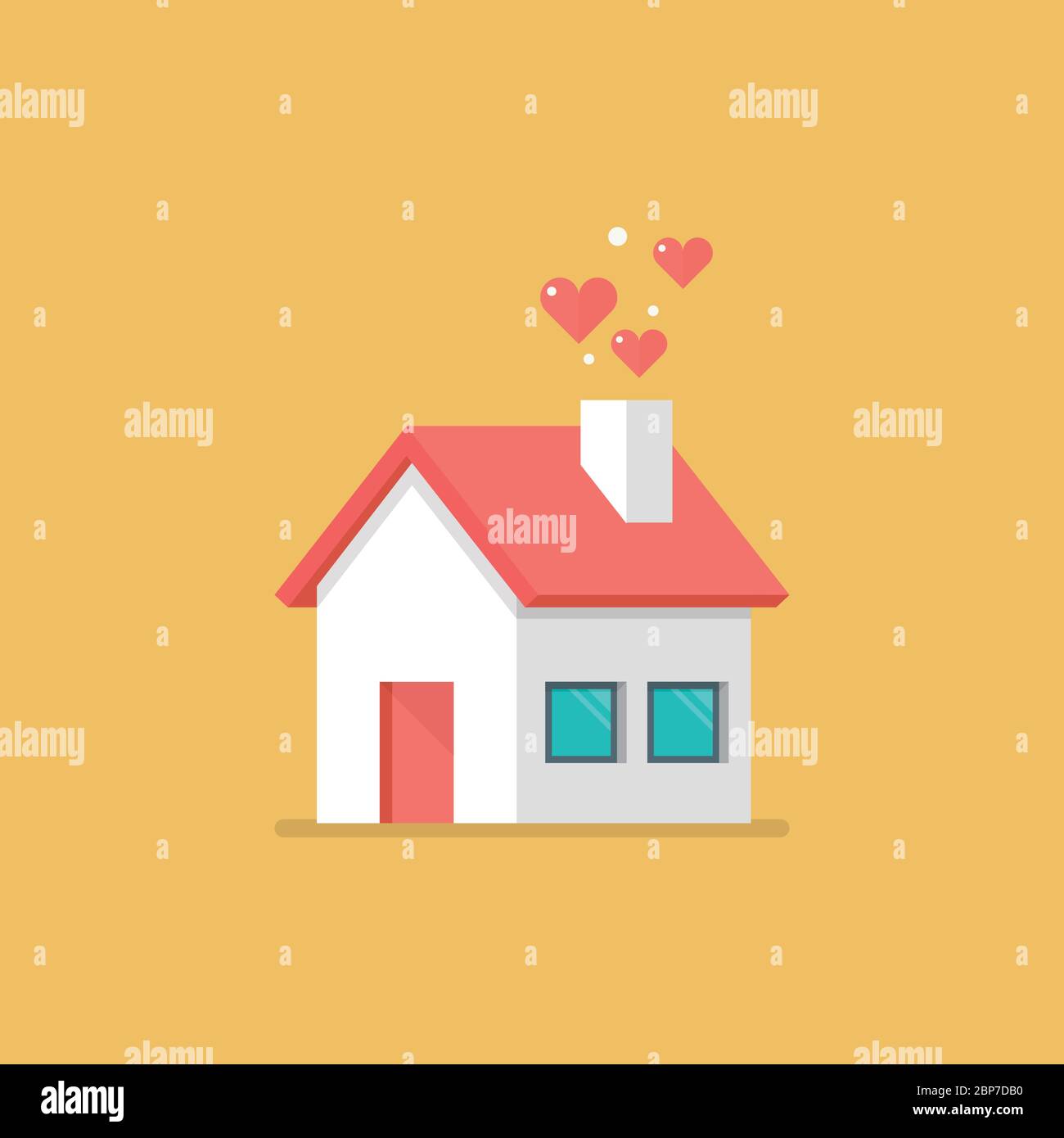 House icon with hearts. flat style vector illustration Stock Vector ...
