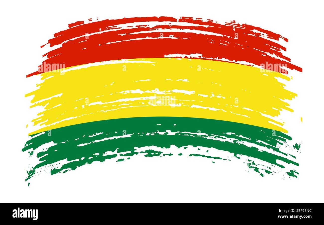Bolivian torn flag in grunge brush stroke, vector image Stock Vector ...