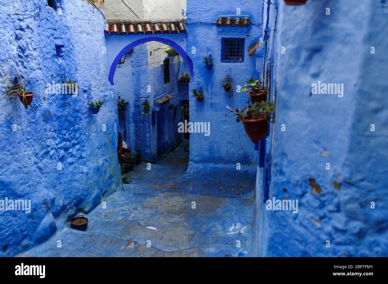 Street in the blue city Chefchaouen Stock Photo - Alamy