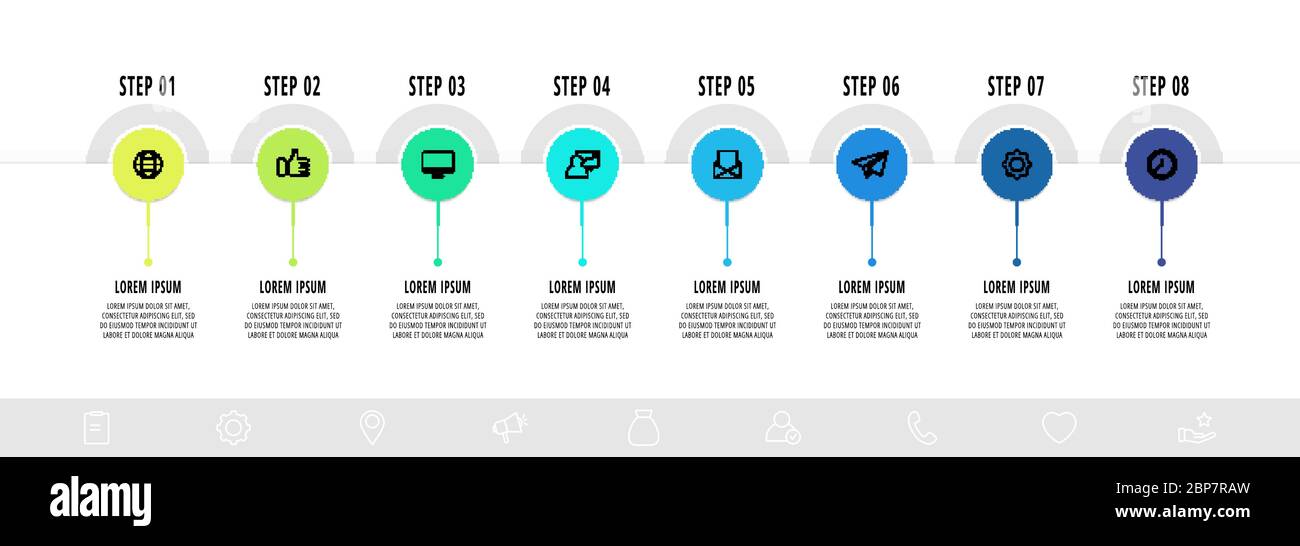Infographics circles with 2 steps, labels. Line vector template. Can be used for diagram ...