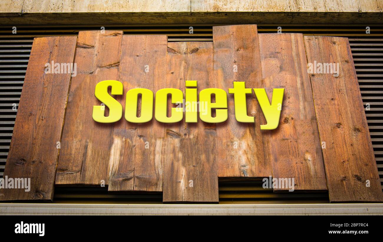 Street Sign the Direction Way to Society Stock Photo - Alamy