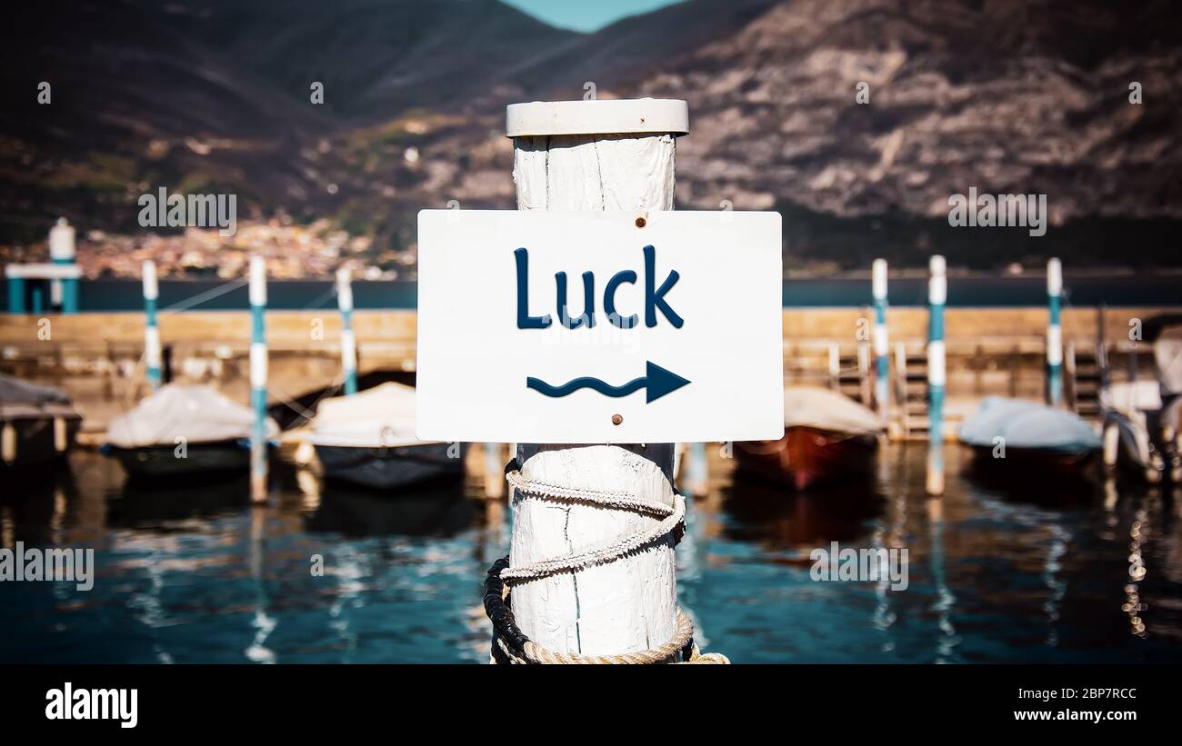 Street Sign the Direction Way to Luck Stock Photo - Alamy