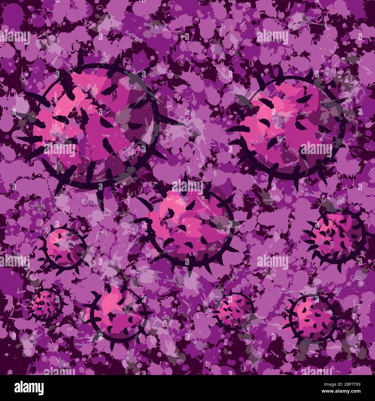 abstract background with virus, hand drawn vector illustration Stock ...