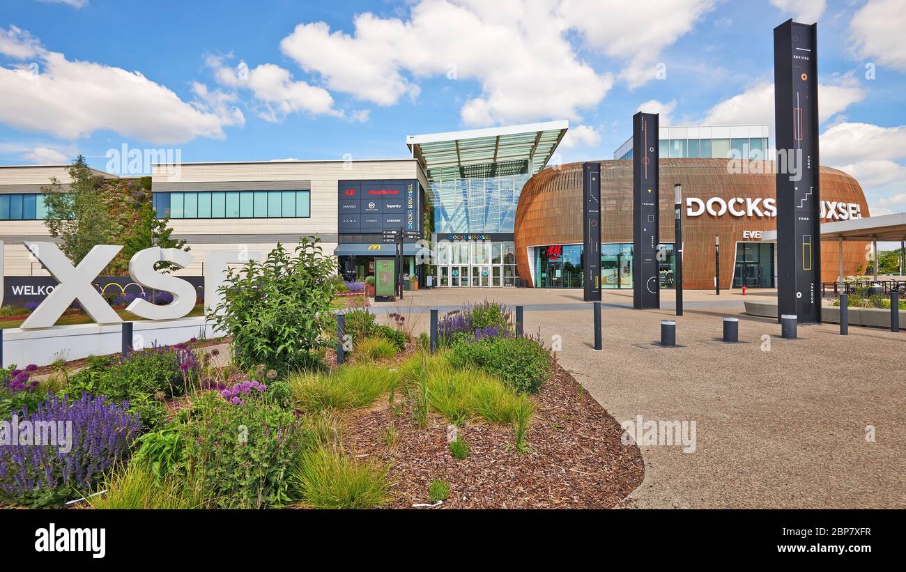 Brussels, Belgium, 17 May, 2020: View on the front side from Docks ...