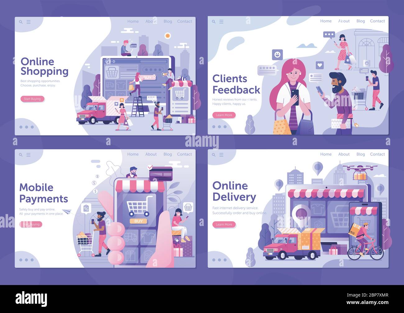 Customer service banners Stock Vector Images - Alamy