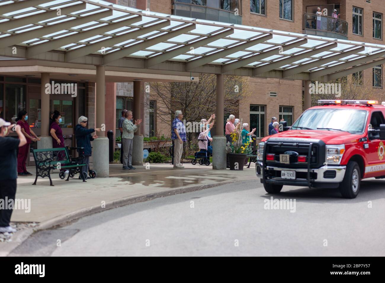 London, Canada - May 16, 2020. Members of the London Fire Department ...